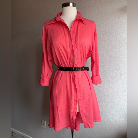 Raviya | Dresses | Nwt Shirt Dress Cover Up Pink Duster | Poshmark